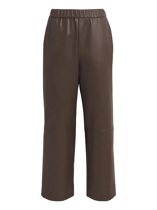 Max Mara Faux Leather Paneled Trousers - Brown