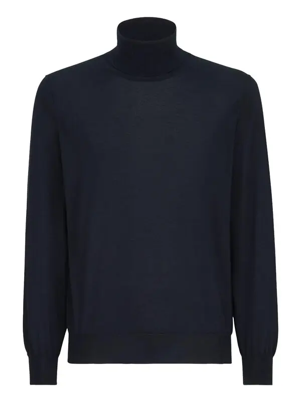 Brunello Cucinelli Cashmere-silk Blend Rollneck Sweater - Blue