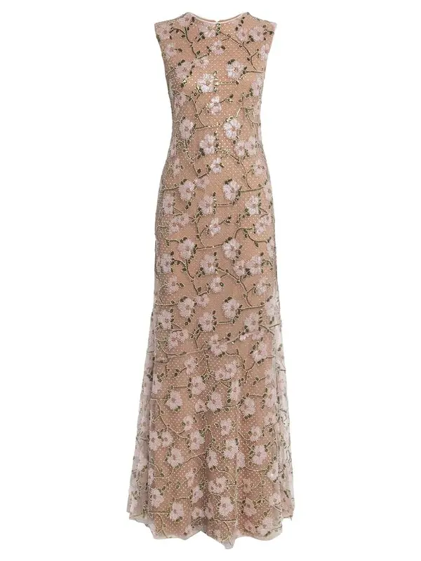 SELF-PORTRAIT Sequin And Rhinestone Embellished Maxi Dress - Pink