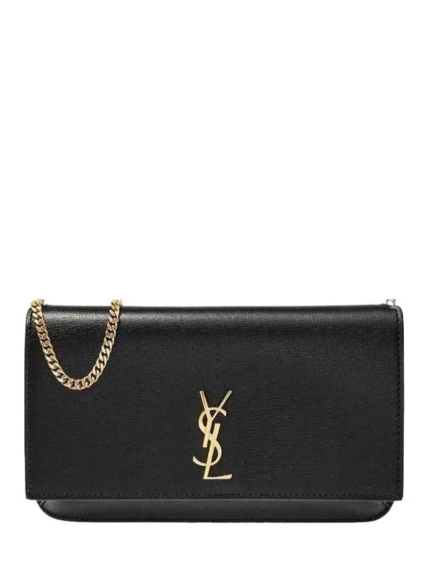 Saint Laurent Cassandre Foldover Top Shoulder Bag - Black