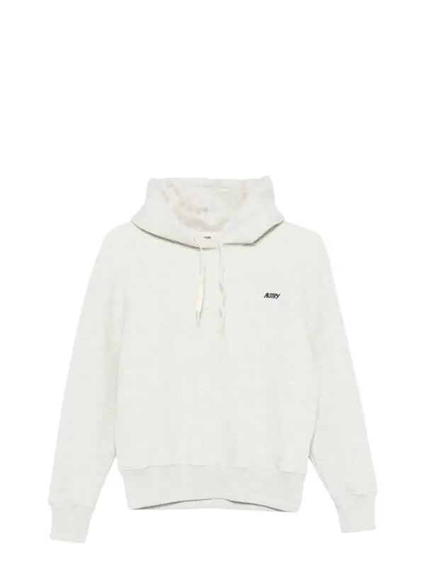 AUTRY Logo Embroidered Drawstring Hoodie - Grey