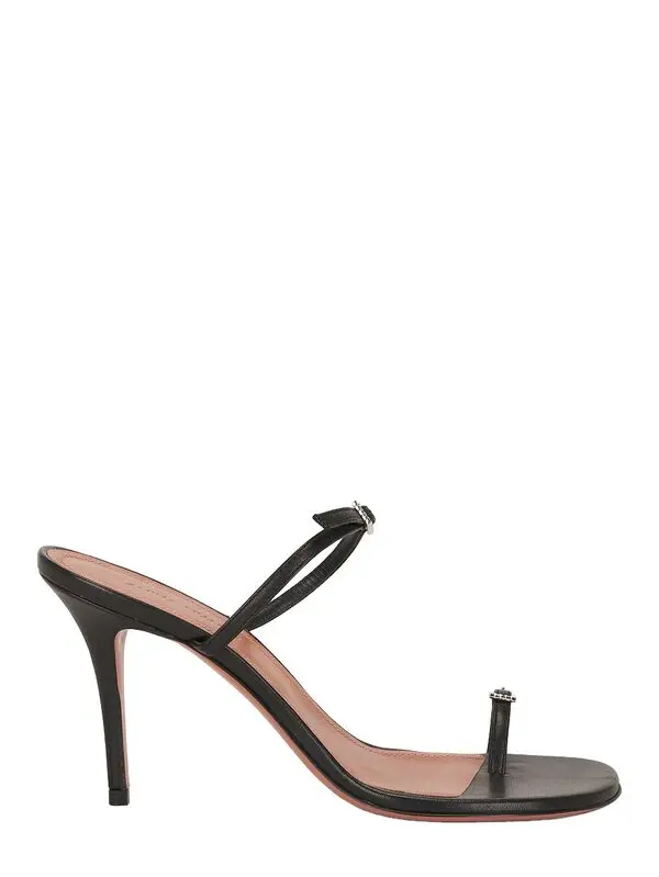 Amina Muaddi Adut 90 Thong Sandal - Black