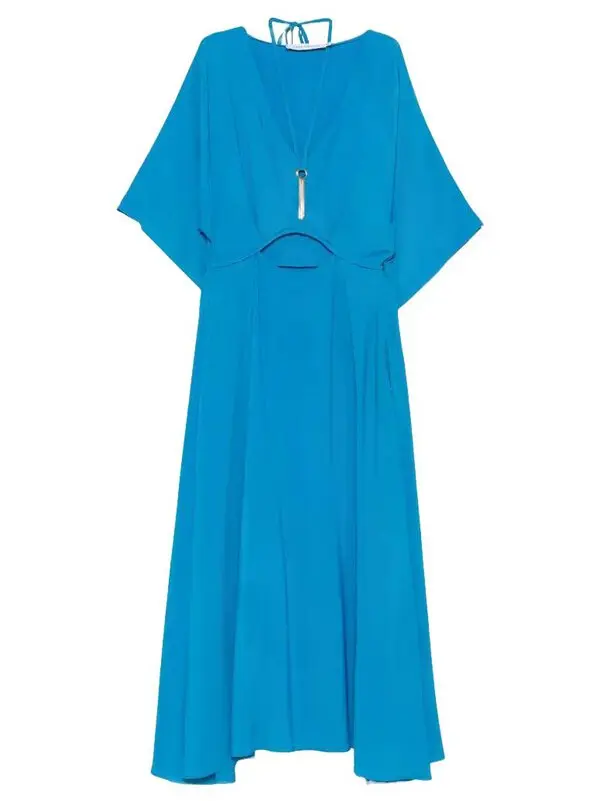 SIMONA CORSELLINI V-neck Midi Dress With Cut-out Detail - Blue