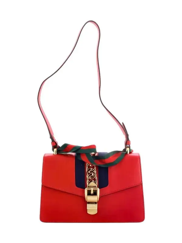 Gucci Sylvie Leather Small Shoulder Bag - Red