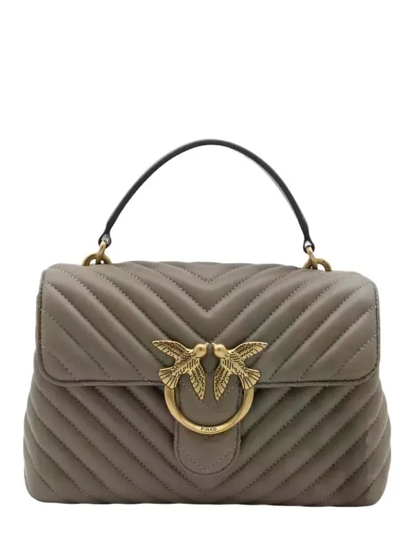Pinko Love Lady Puff Chevron Quilted Shoulder Bag - Grey