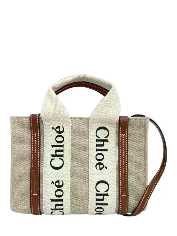 Chloé Canvas Woody Satchel - Neutrals