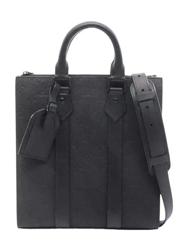 LOUIS VUITTON Monogram Taurillon Sac Plat Cross Satchel - Black