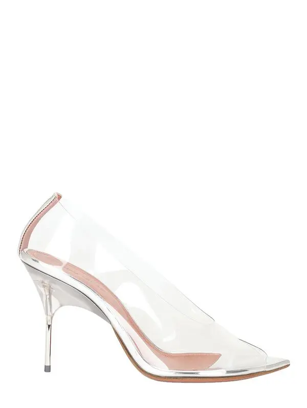 Amina Muaddi Bianca 95 Glass Peep Toe Pump - Transparent