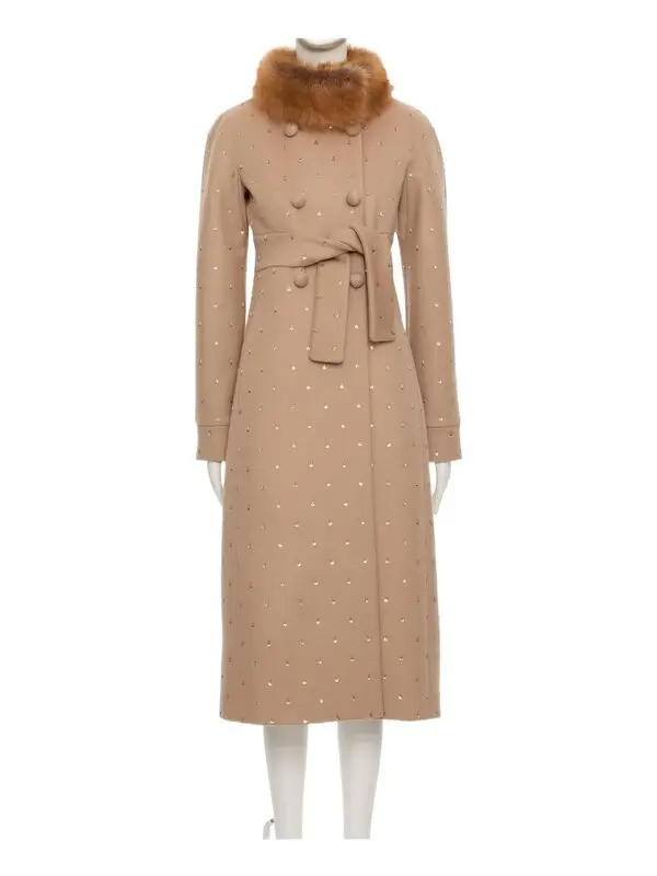 Valentino Garavani Long Sleeved Coat - Nude