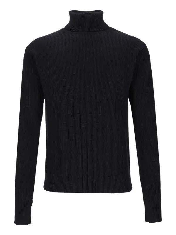 Barena Venezia Bemia Ribbed Mock Neck Knitted Sweater - Navy