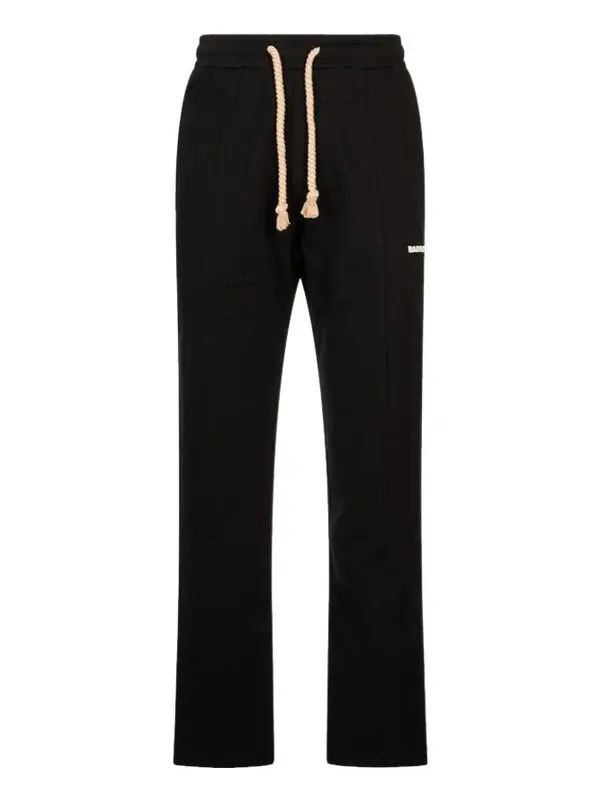 BARROW Logo Printed Drawstring Pants - Black