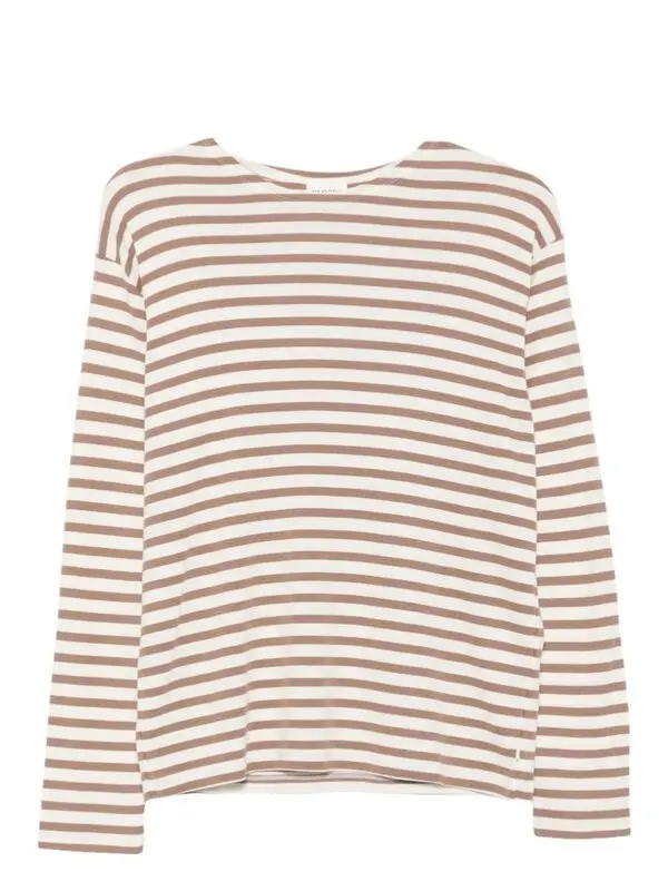 Closed Striped Long Sleeve T-shirt - White