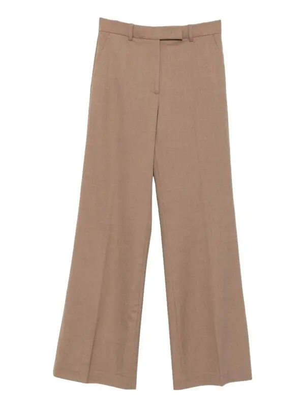 Seventy Wide-leg Tailored Trousers - Coffee