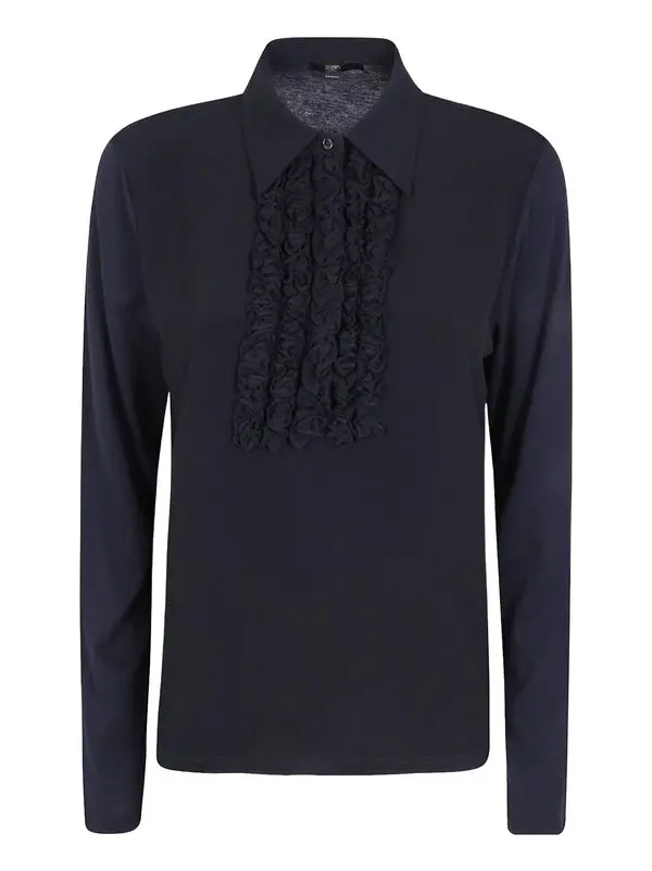 Seventy Ruffle-trimmed Long-sleeve Shirt - Black