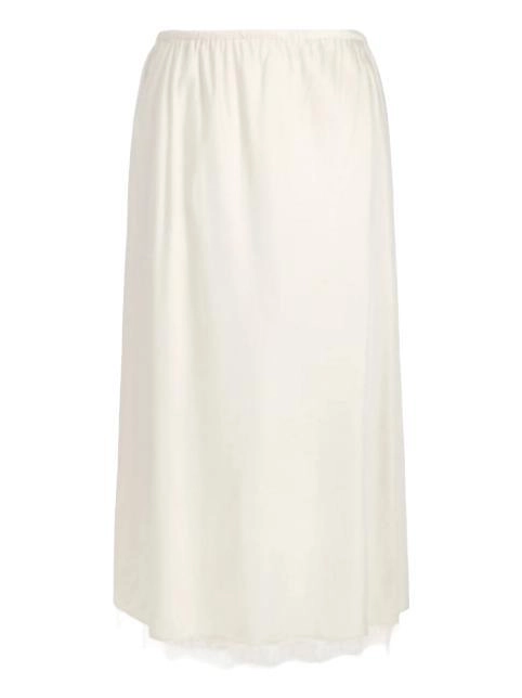 Vince Floral Lace Trim Midi Skirt - Creme