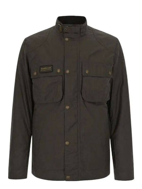 Barbour Logo Patch Buttoned Jacket - Black