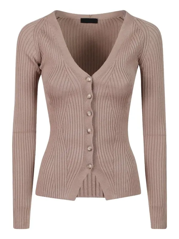DONDUP V-neck Knitted Cardigan - Nude