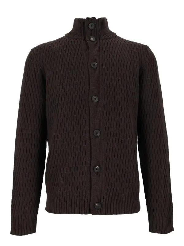 Peserico Long-sleeved Button-up Cardigan - Black