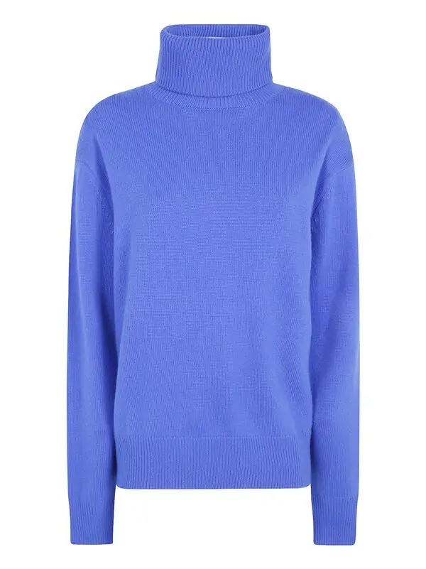 THE FRANKIE SHOP Gala Padded Knit Turtleneck Jumper - Blue