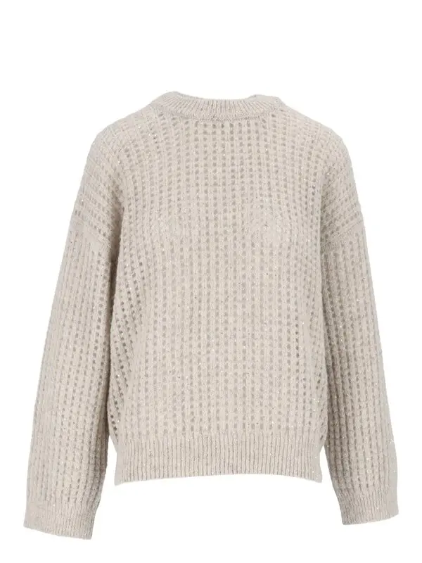 Peserico Open-knit Sequined Jumper - Ivory