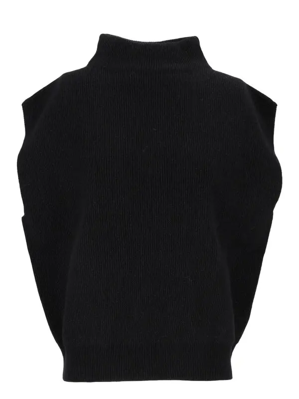 Peserico High-neck Sleeveless Jumper - Black