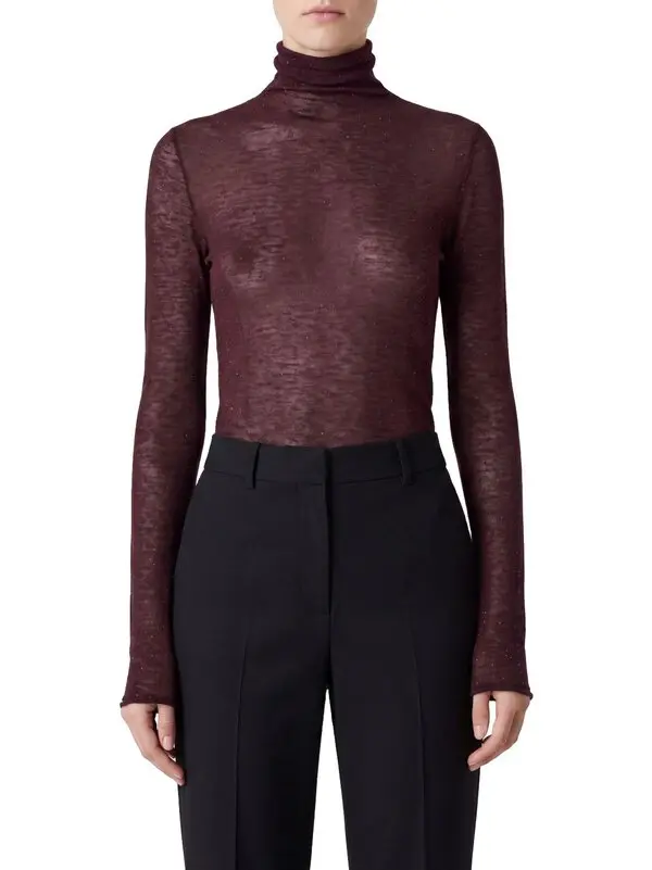 Pinko Turtleneck Sheer Sweater - Violet