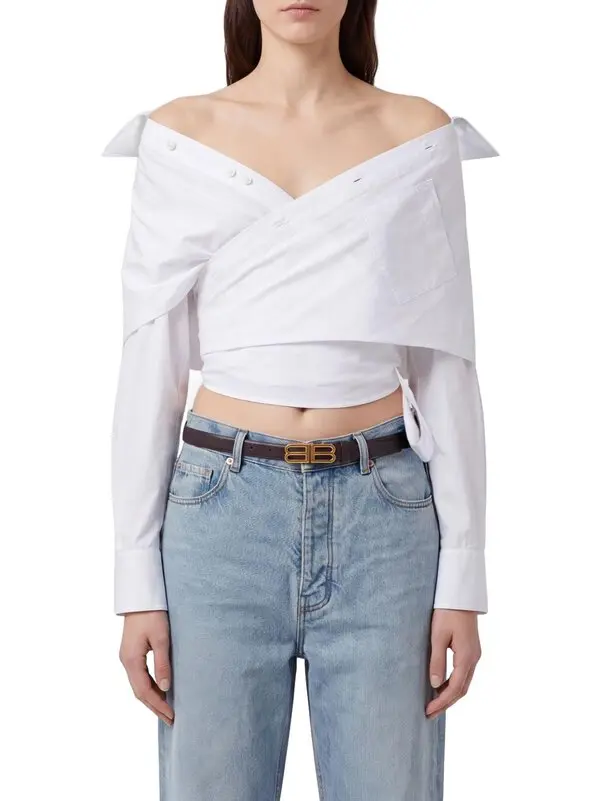 Balenciaga Cropped Shirt - White