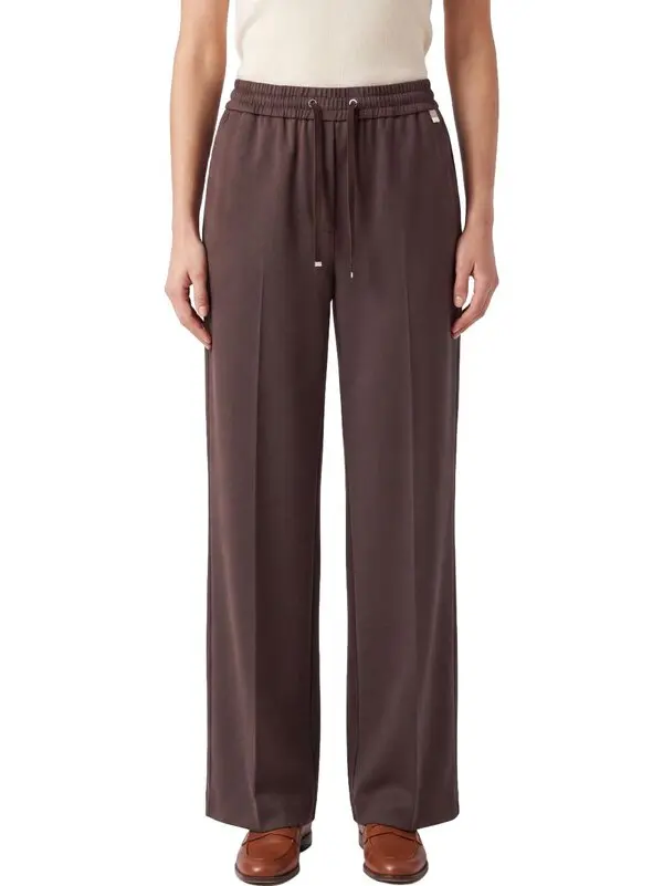 Herno Viscose Blend Drawstring Waist Joggers - Brown