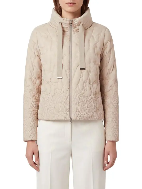 Herno Short Quilted Ultralight Nylon Down Jacket With High Neck And Zip - Yellow