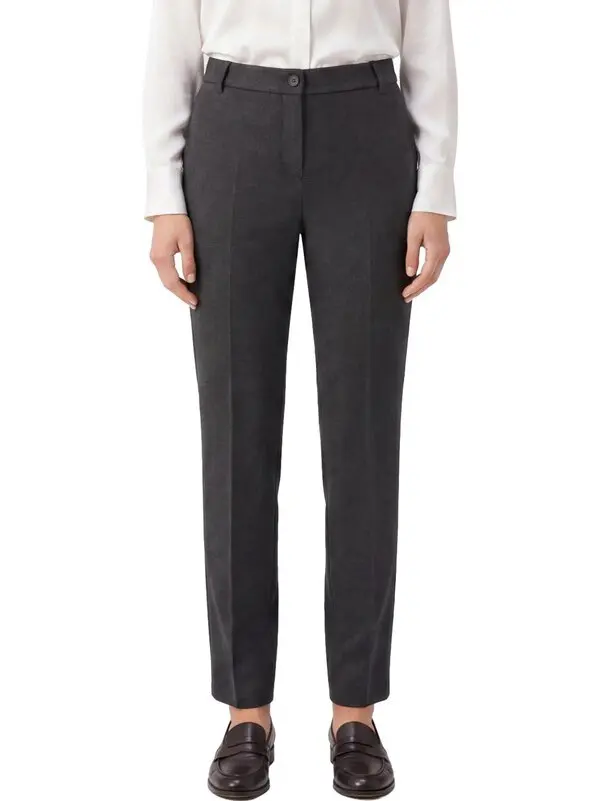 Pinko Slim Fit Stretch Crêpe Chino Trousers With A Mid-rise Waist - Grey