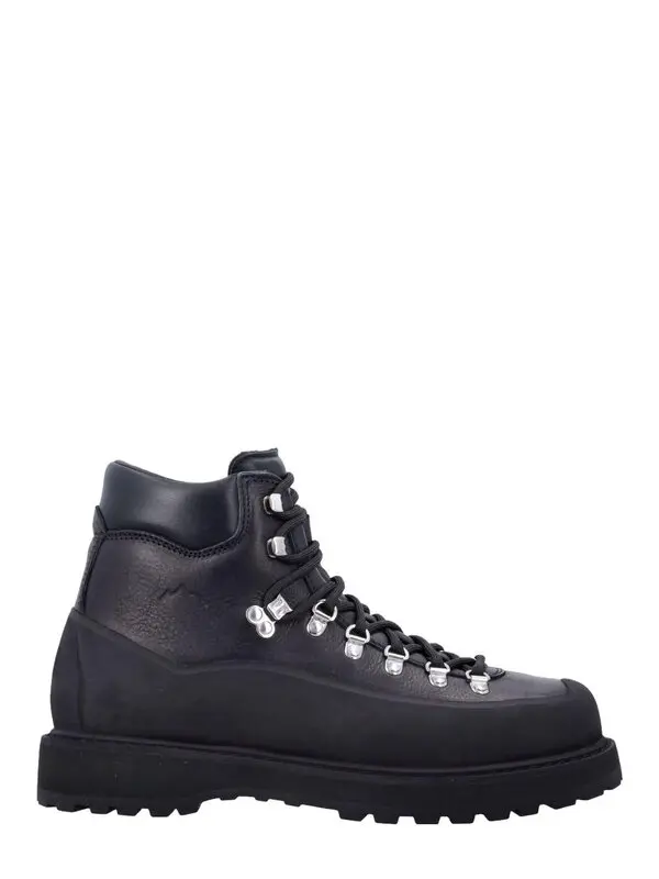 Diemme Smooth Leather Lace Up Hiking Boots - Black