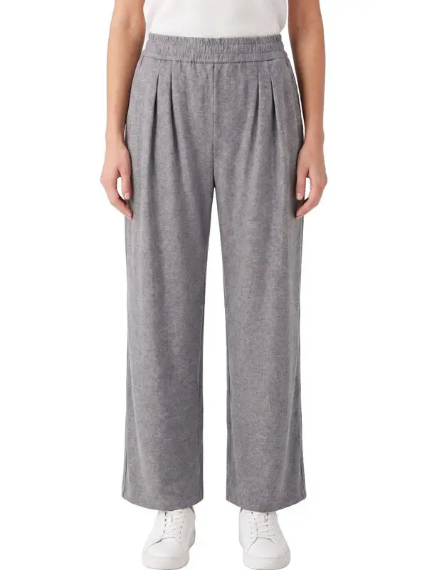 Pinko High-waisted Pleated Wool Blend Wide-leg Trousers - Grey