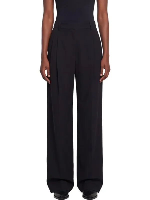 Stella McCartney High-waisted Wool Palazzo Trousers With Pleats - Black