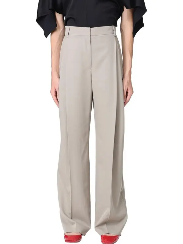 Stella McCartney High-waisted Wool Palazzo Trousers With Pleats - Grey