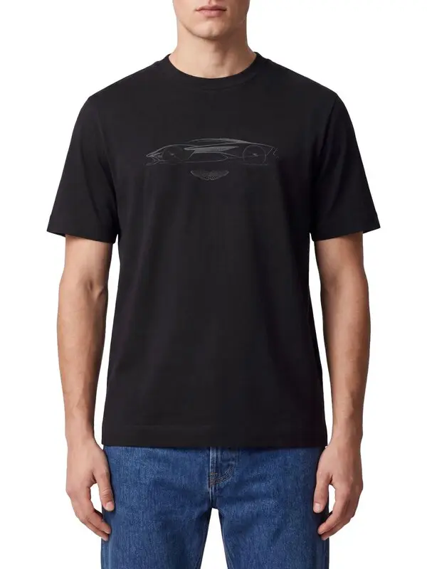 BOSS Graphic Print Cotton T-shirt - Black