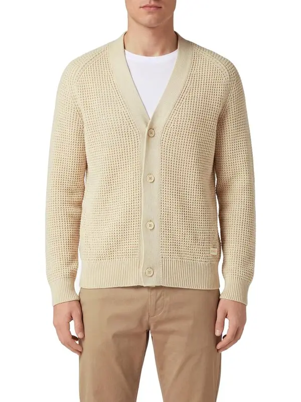 BOSS V-neck Cotton-blend Cardigan - Beige