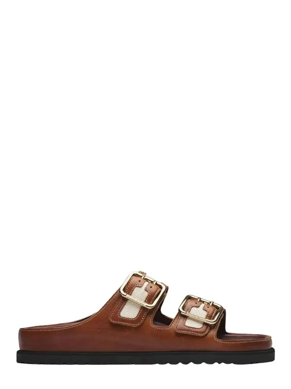 BIRKENSTOCK Arizona Bi-leather And Canvas Flat Sandals - Brown