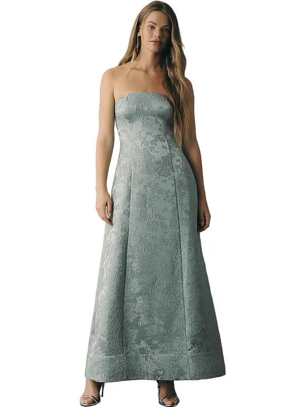 MARE MARE Piper Jacquard Maxi Dress - Blue