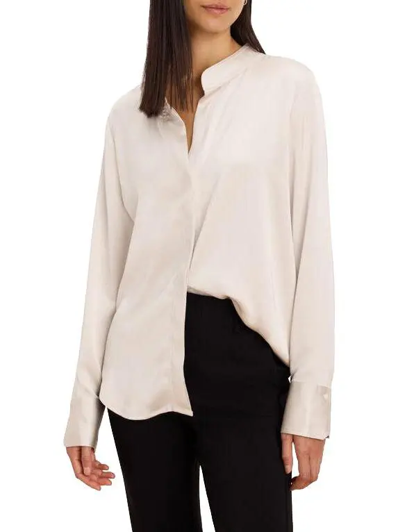 NIC+ZOE Day Gloss Button-up Shirt - Coconut