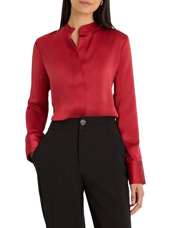 NIC+ZOE Day Gloss Button-up Shirt - Red Maple