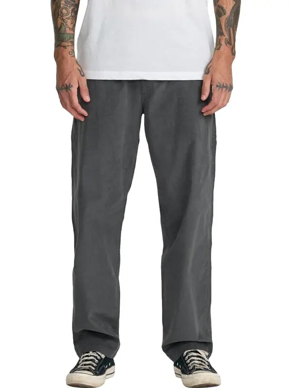 Rvca Micro Corduroy Straight-leg Pants - Sage Leaf