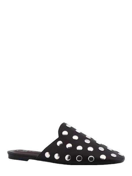 SHU SHOP Aretha Faux Leather Studded Flat Mule - Brown