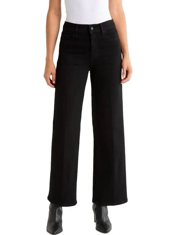 FRAME Le Pixie Slim Palazzo Jeans - Black