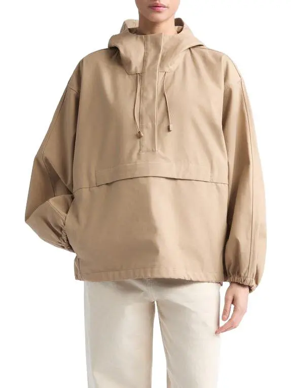 RÓHE Oversize Hooded Cotton Anorak - Beige