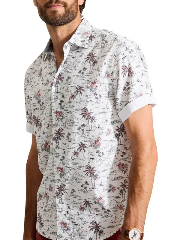 Tommy Bahama Nova Wave Sweetwater Scenic Short Sleeve Button Up Shirt - Rhumba