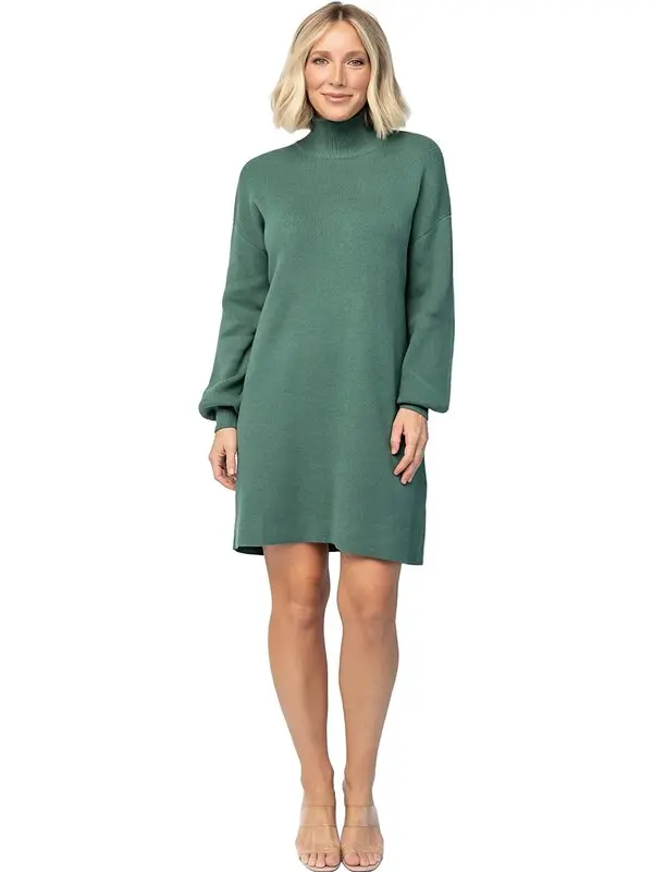 FLAT WHITE Harlow Sweater Dress - Evergreen