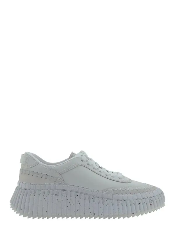 Chloé Nama Leather Sneakers - White