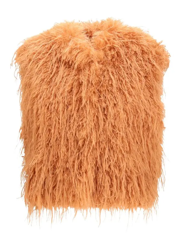 FORTE_FORTE Eco Mongolia Faux Fur Vest - Orange