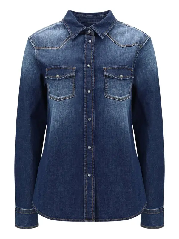 Jacob Cohen Lightweight Denim Western Shirt - Blue