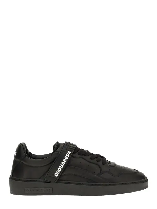 Dsquared2 Leather Strap Sneakers - Black